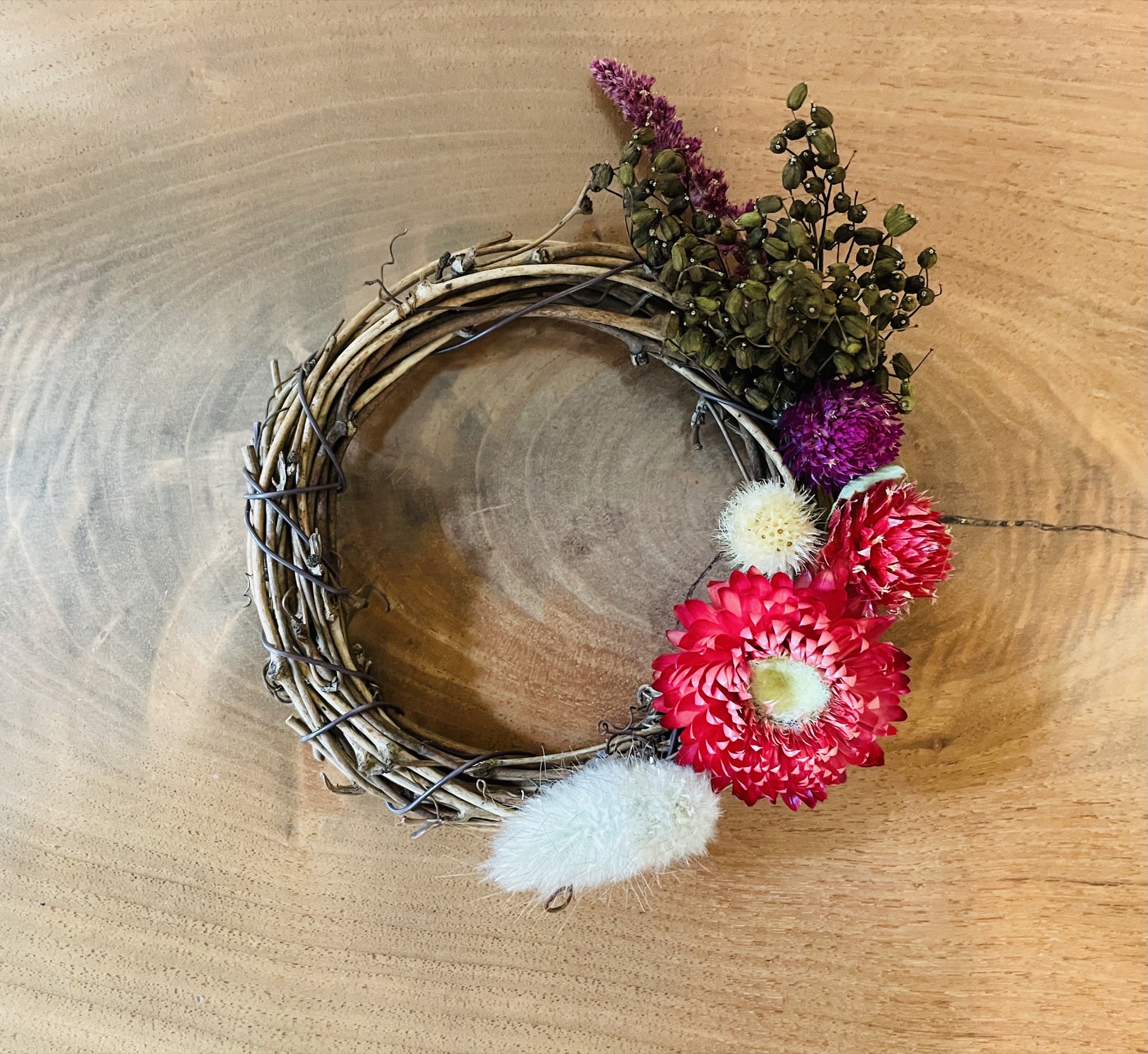 How to Make an Everlasting Mini Wreath - Grateful Heart Home & Garden